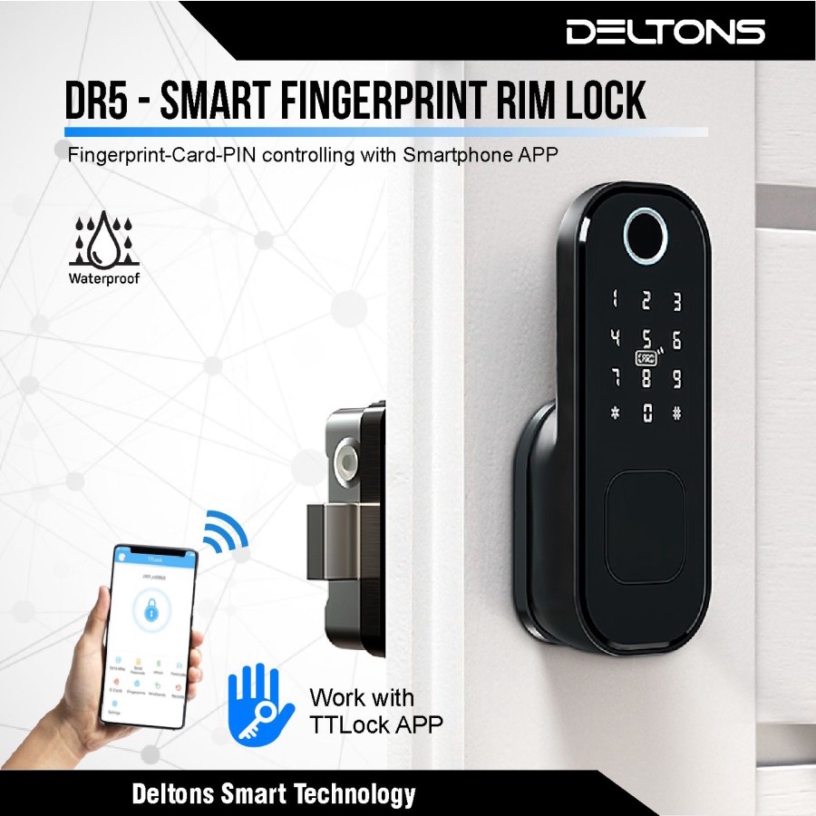 Jual Smart Door Lock Smart Rim Lock Deadbolt | Shopee Indonesia