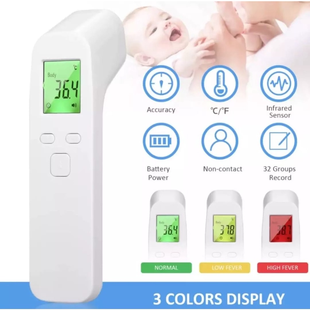 Jual termogun infrared suhu badan termometer tembak digital infrared ...