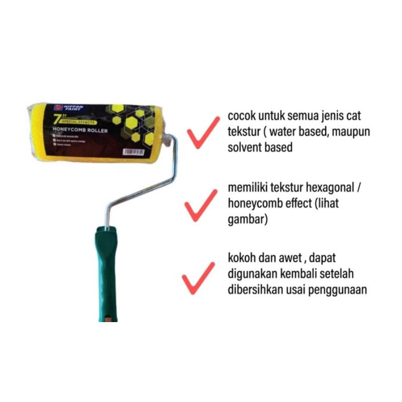 Jual Nippon kuas roll honey comb 7in/roll tekstur honey comb/kuas roll ...