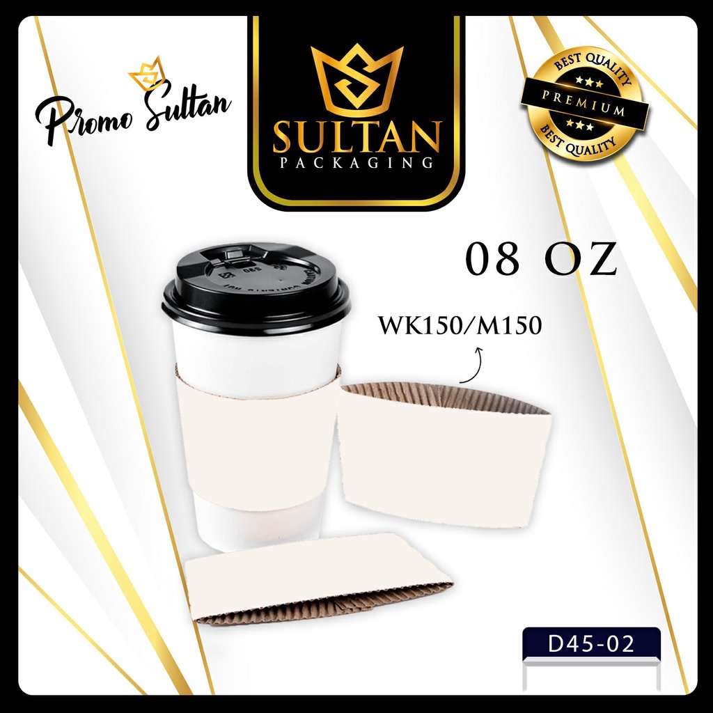 Jual SULTAN - Paper Cup Sleeve - Paper Cup Minuman Anti Panas - 8oz ...