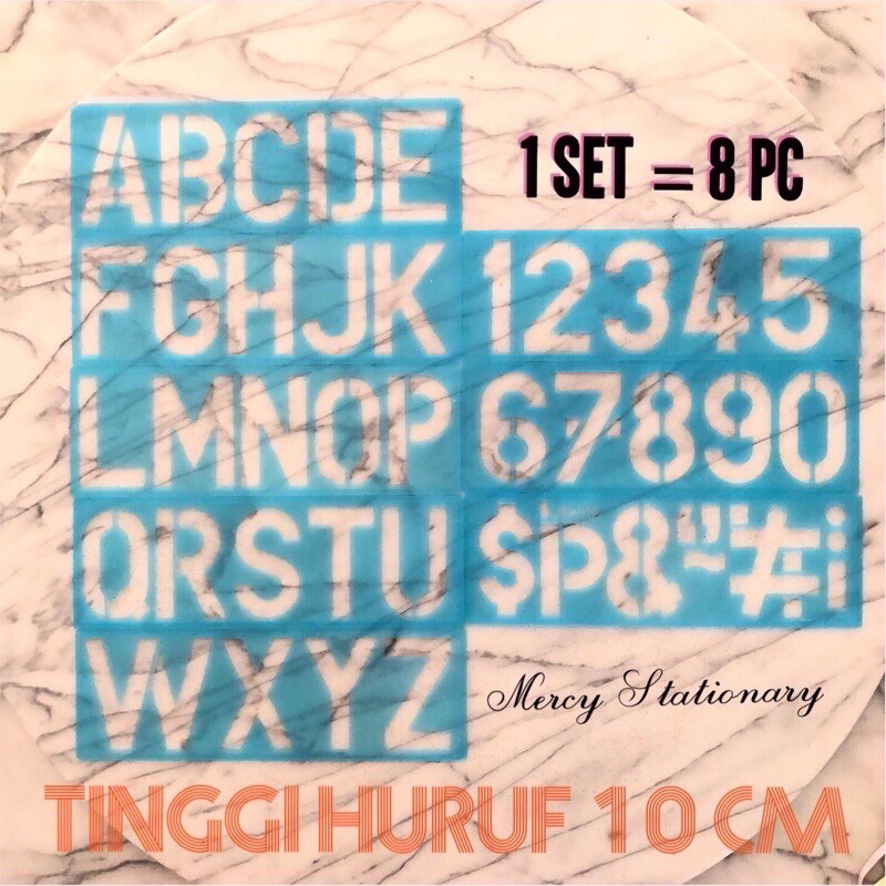 Jual Penggaris Huruf & Angka Templates Sablon ABC Lettering Stencil set ...