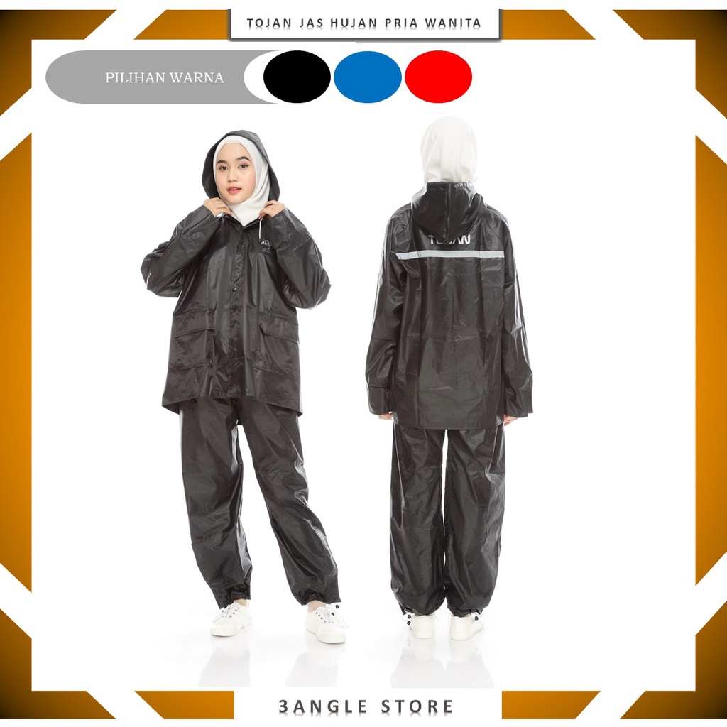 Jual Jas Hujan Dewasa Raincoat Mantel Setelan Anti Bocor Tidak Tembus Air Tebal Pria Wanita ...