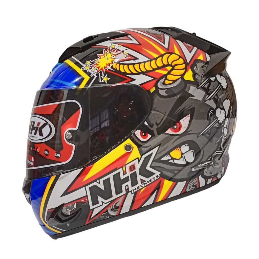 Jual HELM FULL FACE NHK MOTIF RACE PRO BOOM BLACK GLOSSY NHK GP1000 RX9 ...