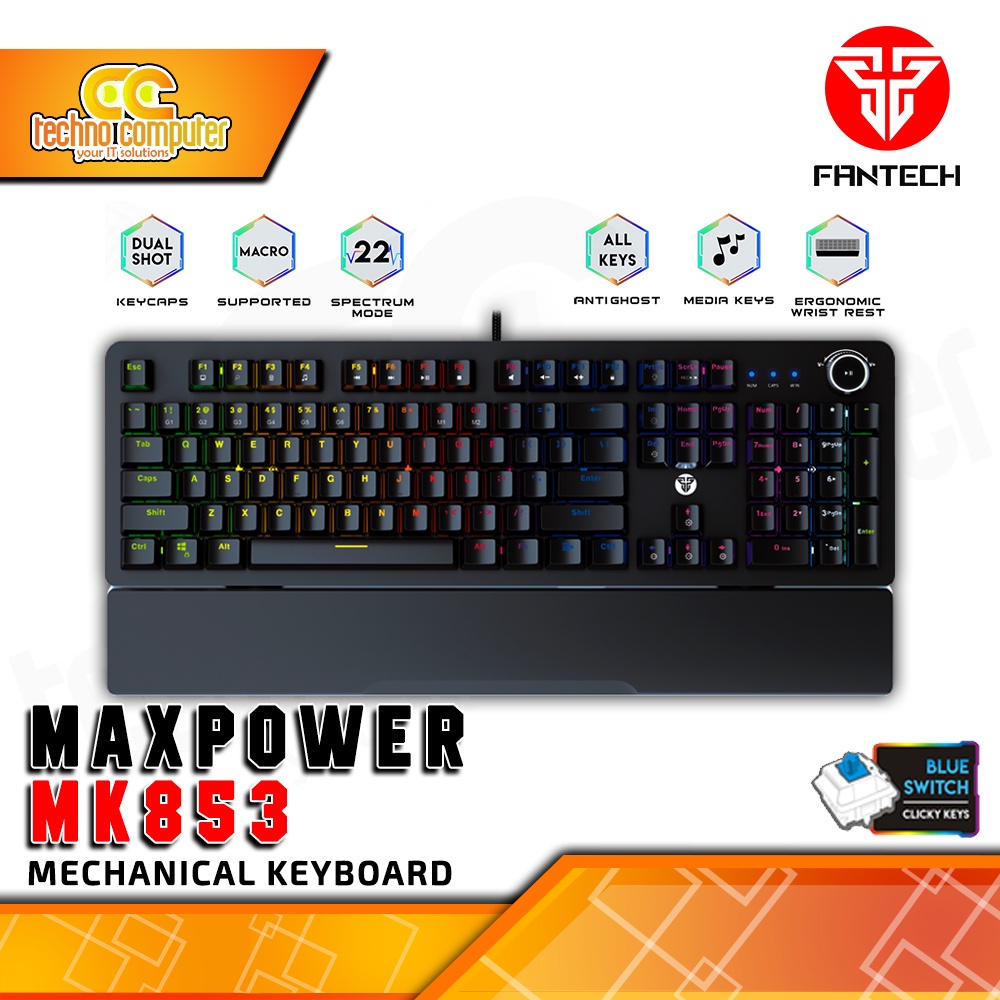 Jual FANTECH MAXPOWER MK853 Black RGB Mechanical - Gaming Keyboard ...