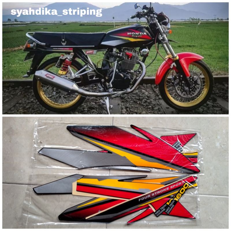 Jual STIKER STRIPING LIS BODY HONDA GL PRO NEO TECH 1997 1998 MERAH ...