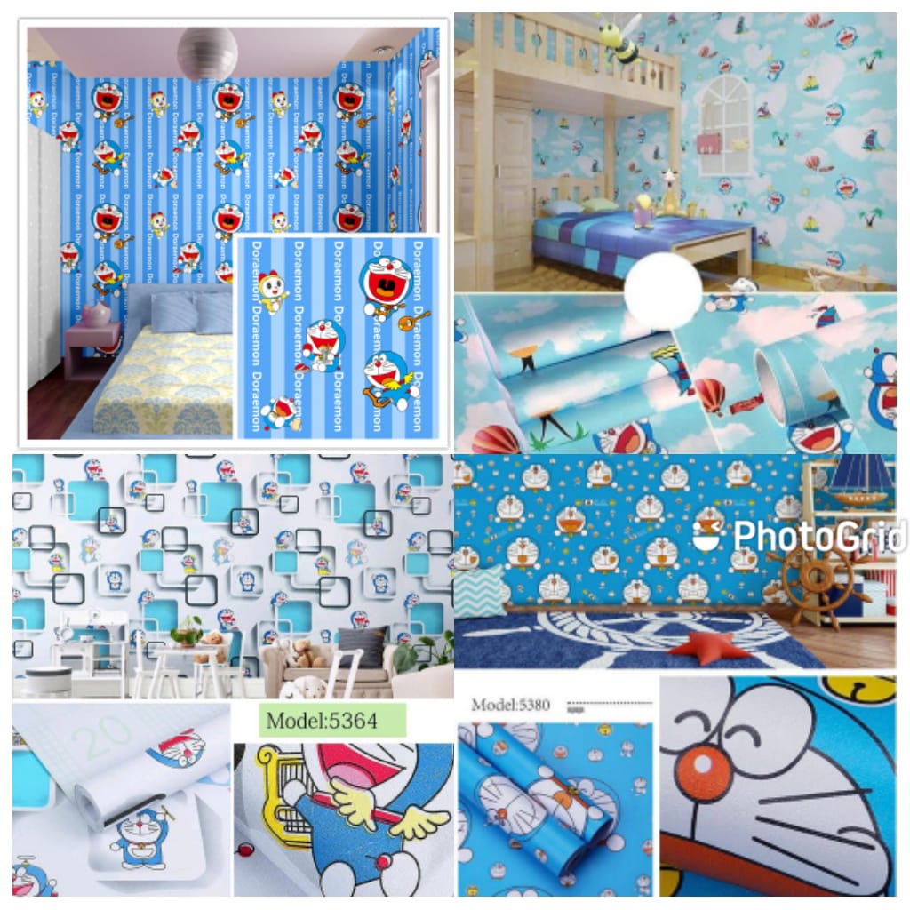 Jual Wallpaper Stiker Dinding Karakter Doraemon Dekorasi Untuk Kamar ...