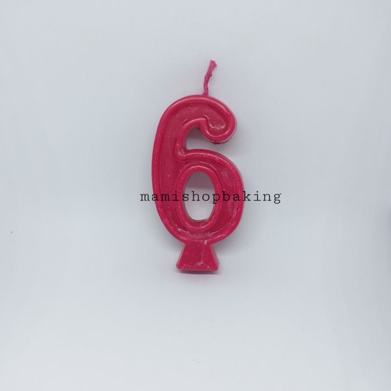 Jual Lilin Ulang Tahun / Lilin Angka Merah Besar / Angka 6 | Shopee ...