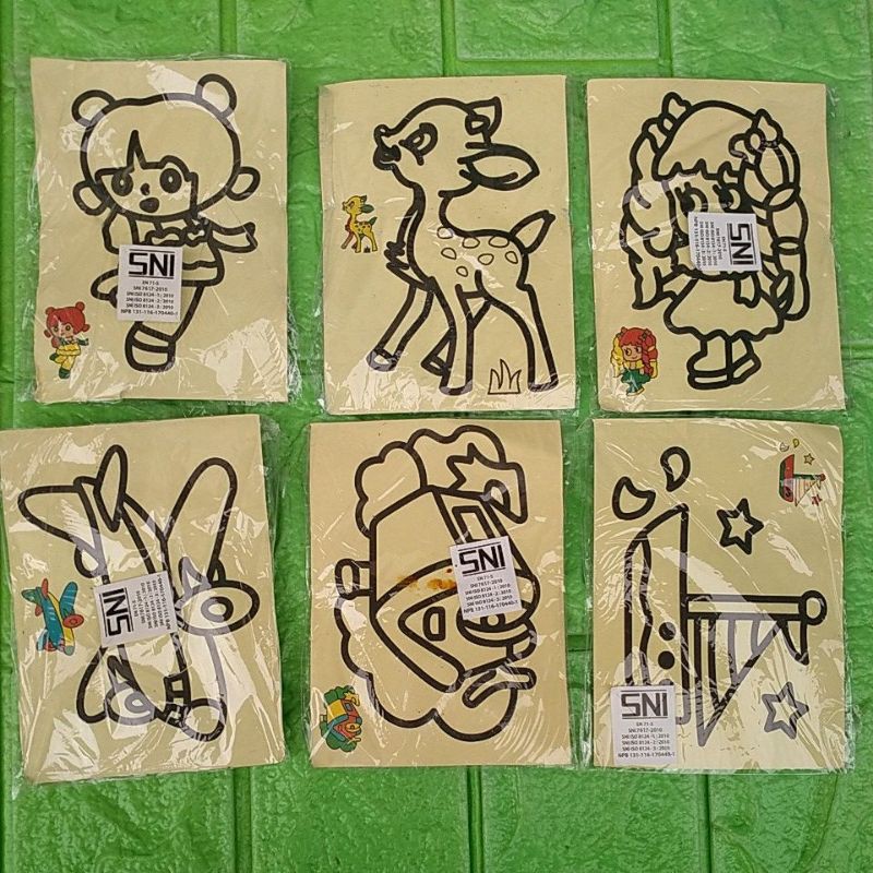 Jual 10 Pcs DIY Mewarnai Pasir Sand Art 8,5x11cm Coloring motif animasi ...
