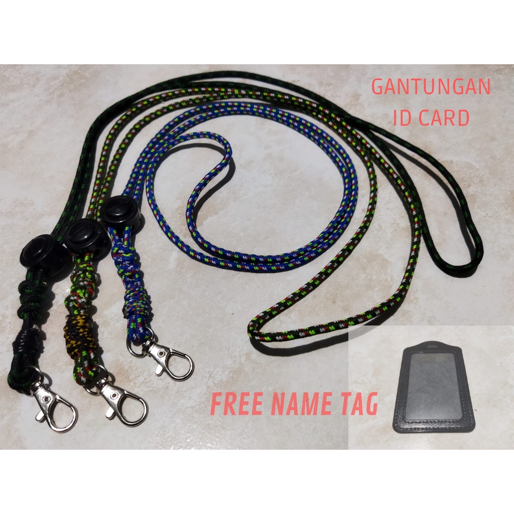 Jual Lanyard paracord tactical, Lanyard prusik, Gantungan Id Card, kalung Name tag, Lanyard Unik ...