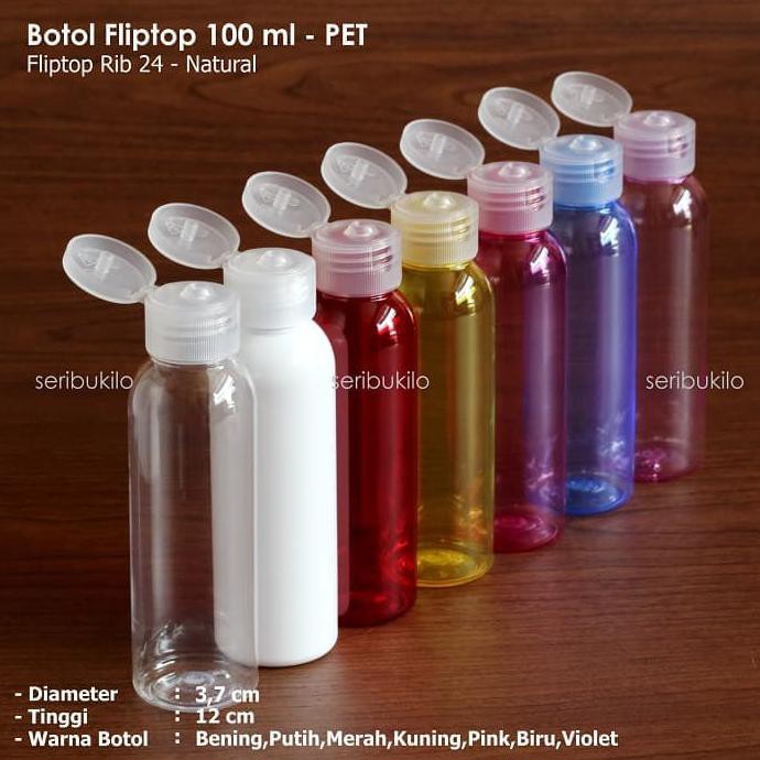 Jual BOTOL FLIPTOP 100ML PET + TUTUP FLIPTOP NATURAL | Shopee Indonesia