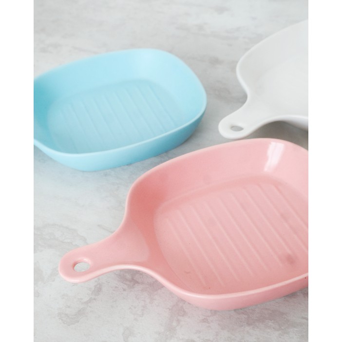 Jual Mason Ceramic Pan-Tempat snack Piring lucu Buat Cafe Warna Pink ...