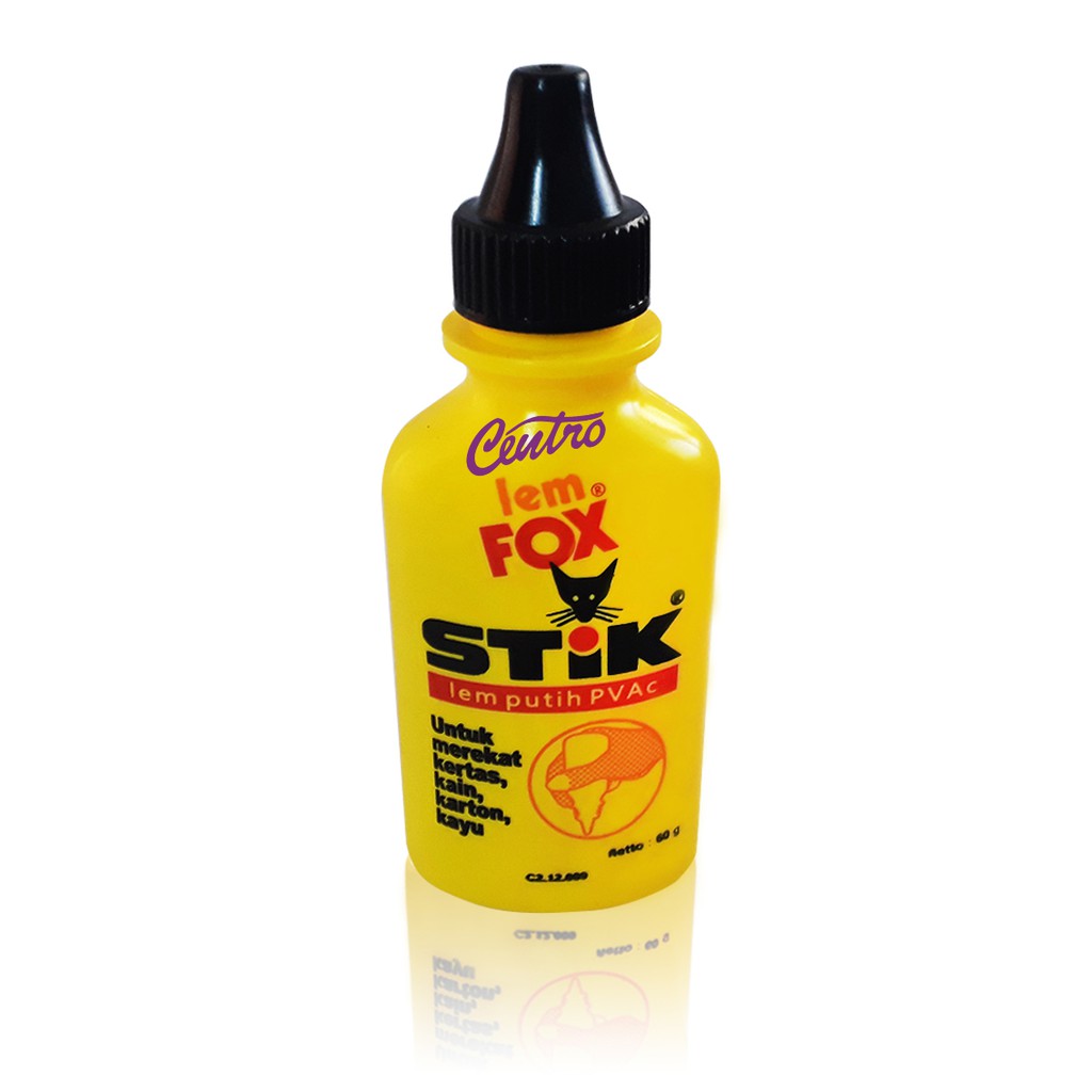 Jual Lem Fox Stik PVAc 60 gram Botol Kuning 60gr Kertas Kayu Putih | Shopee Indonesia