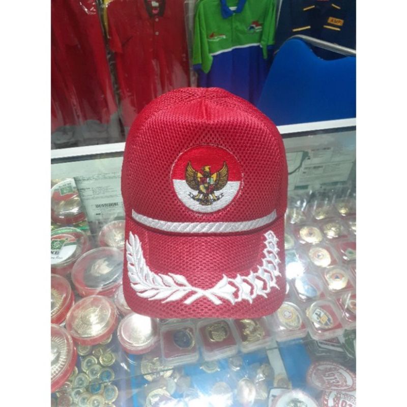 Jual TOPI JARING GARUDA MERAH PUTIH | Shopee Indonesia