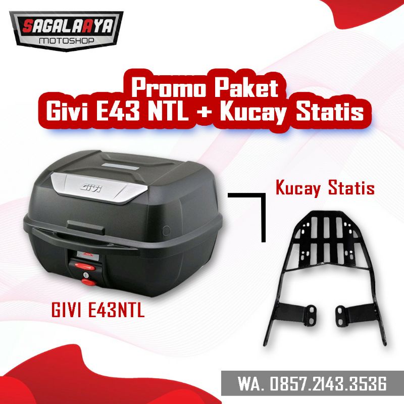 Jual Paket promo box givi e43ntl e43 ntl bracket center box kucay ...