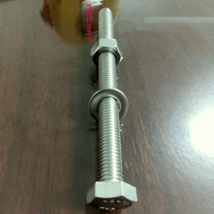 Jual Baut mur stainless m10 x 120 baut kunci 17 baut 10x12 baut THE ss 304 | Shopee Indonesia