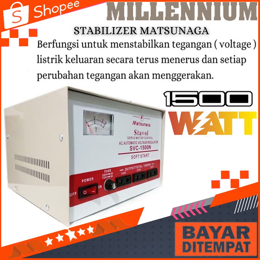 Jual Stabilizer Matsunaga 1500w Stabilizer 1500 Watt 1500 wat | Shopee ...
