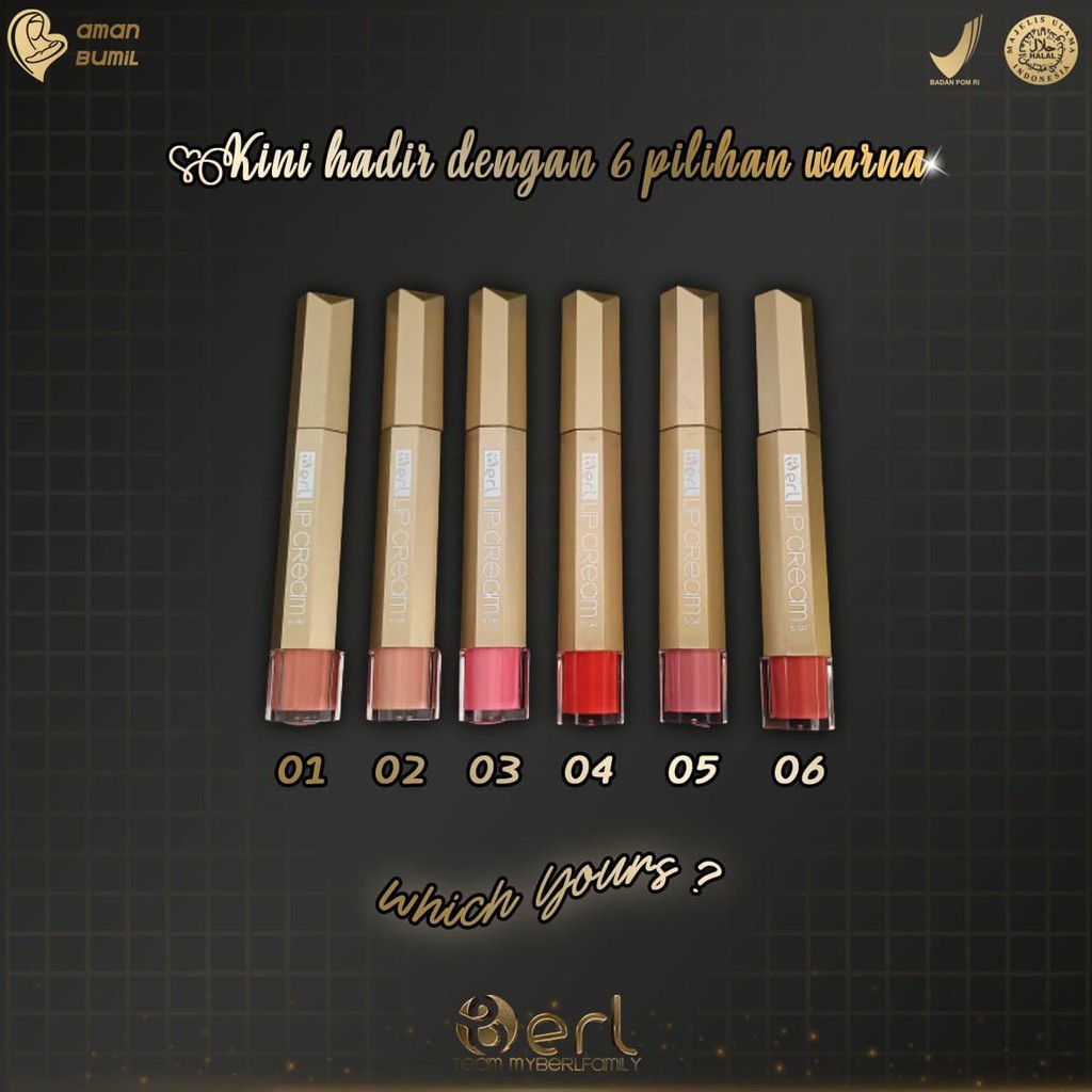 Jual Berl Lipmatte Cream hasil matte longlasting ringan tidak kering ...