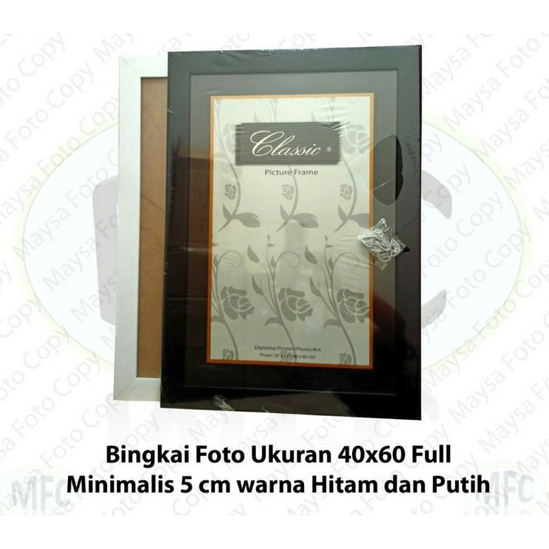 Jual Bingkai foto 40x60 full minimalis 5cm Hitam Dan Putih | Shopee ...
