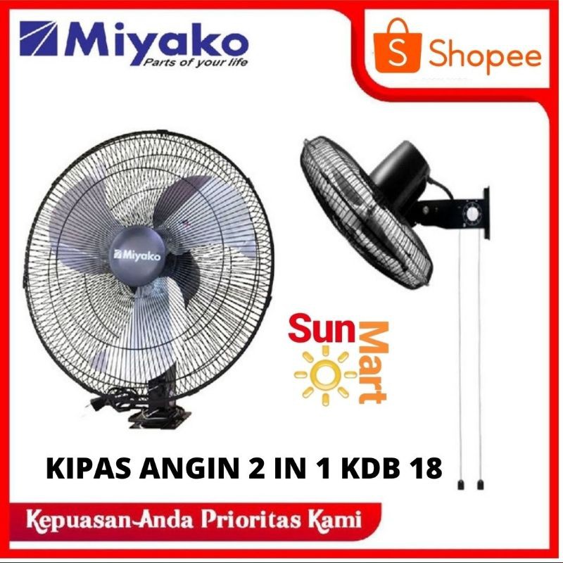 Jual KIPAS ANGIN DINDING BESI MIYAKO KDB 18 / WALLFAN INDUSTRIAL KDB 18 INCH | Shopee Indonesia