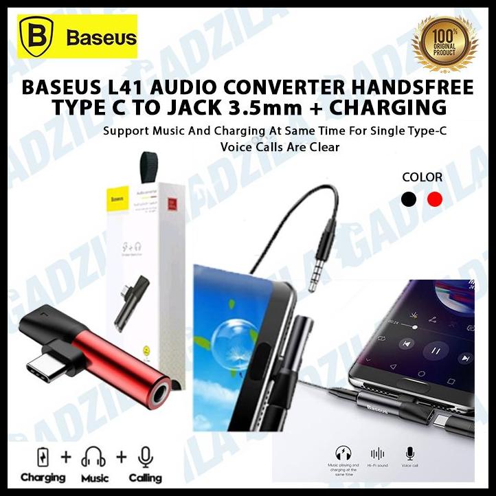 Jual Baseus L41 Audio Converter Handsfree Type C to Jack 3.5mm ...