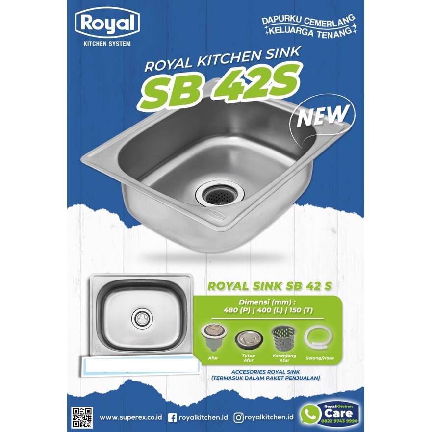 Jual Bak Cuci Piring / Kitchen Sink merk Royal tipe SB 42 S uk ...