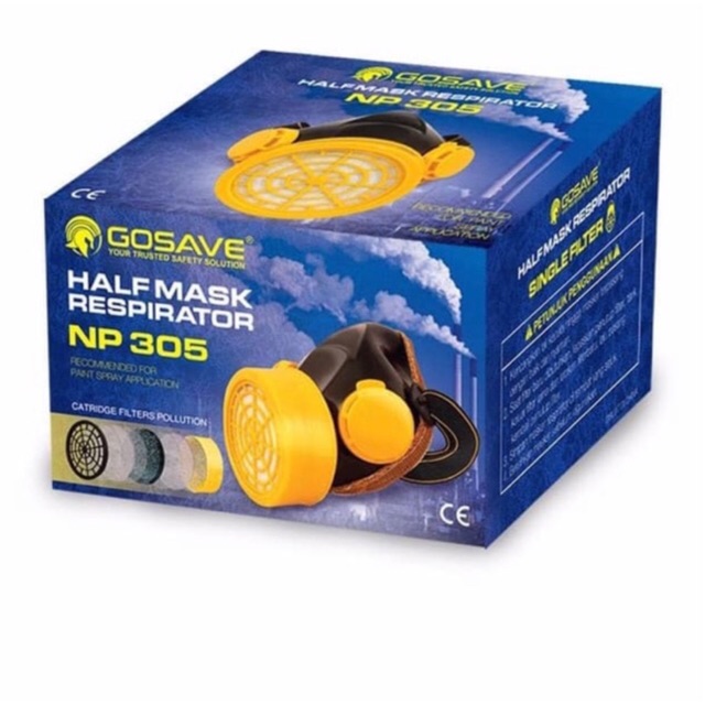 Jual Masker Respirator Gosave NP 305 Tabung Single / Masker Obat Single ...