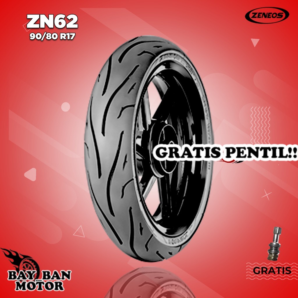 Jual Ban Motor Moped (Motor Bebek) // ZENEOS ZN62 90/80 Ring 17 Tubeless ban motor tubles ring ...