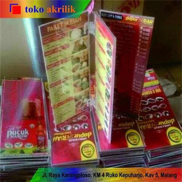 Jual acrylic display menu / buku menu akrilik / menu cafe resto rumah ...