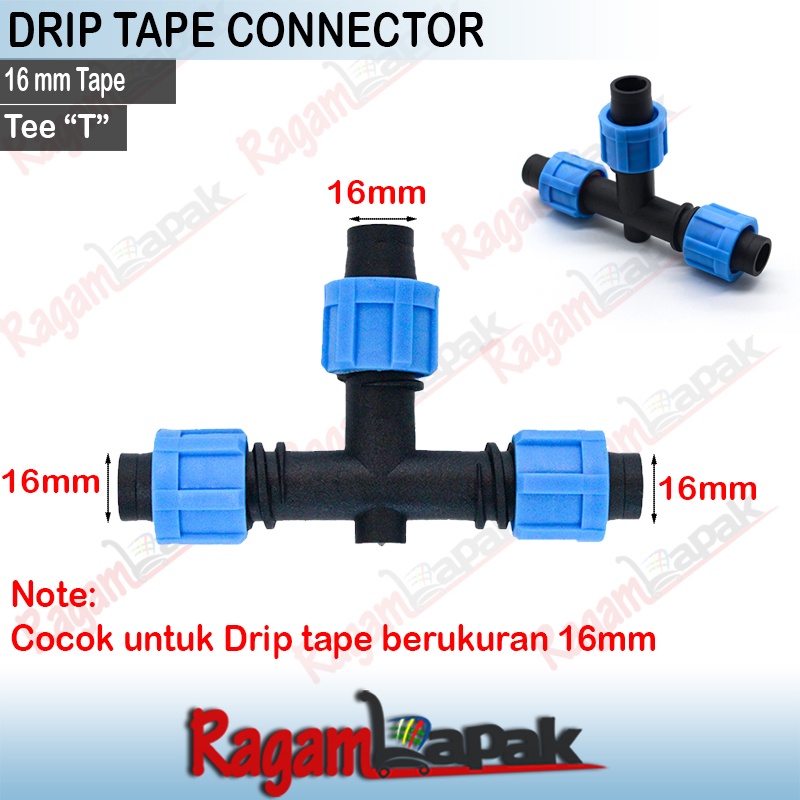 Jual Drip Tape TEE 16 mm Drip Tape T 16mm (Lock Nut Fitting) | Shopee ...