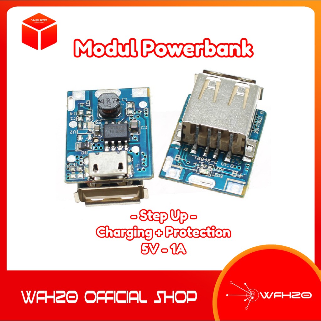 Jual Modul Powerbank 5V 1A 3 IN 1 Step Up + Charging + Protection Power ...