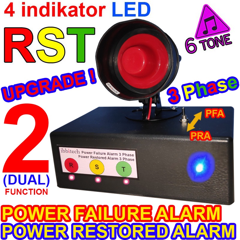 Jual POWER FAILURE ALARM Power Restored Alarm Listrik Padam Nyala DUAL ...