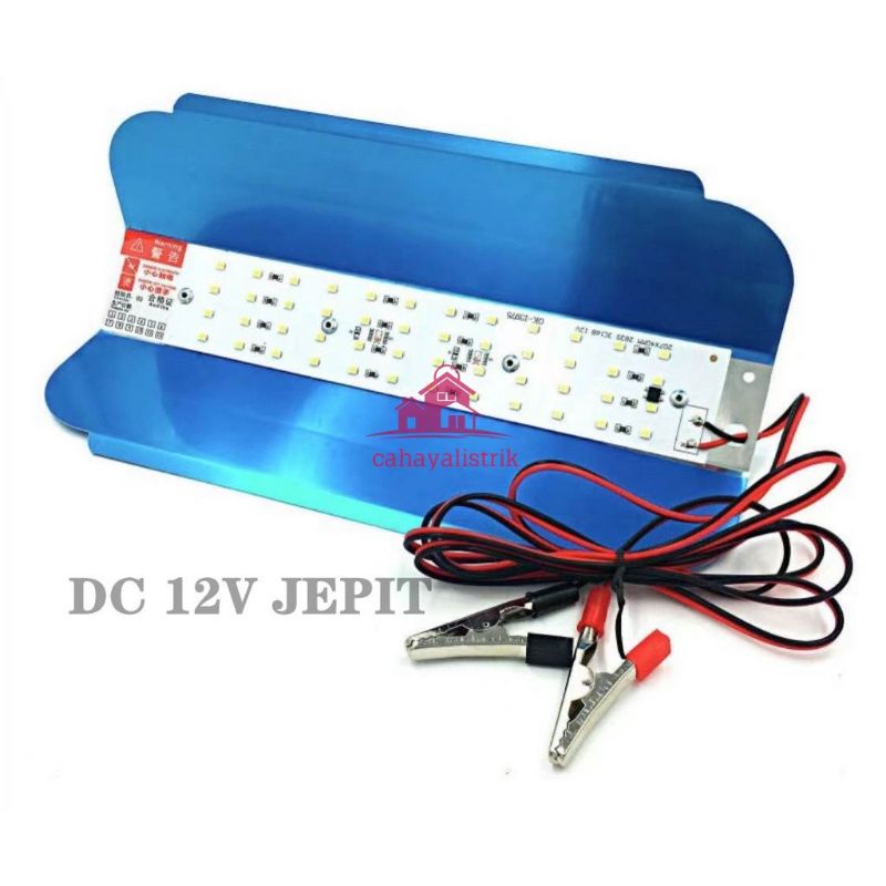 Jual 50W 12V DC/ PJU LED SUNLAMP JEPIT AKI/ SOROT OUTDOOR LAMPU JALAN ...