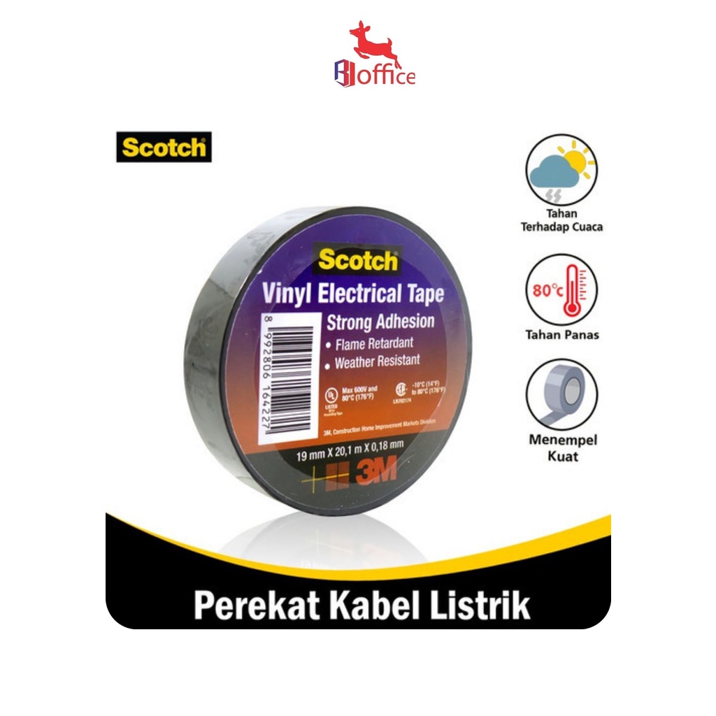 Jual Isolasi Listrik 3M Scotch Vinyl Electrical | Shopee Indonesia