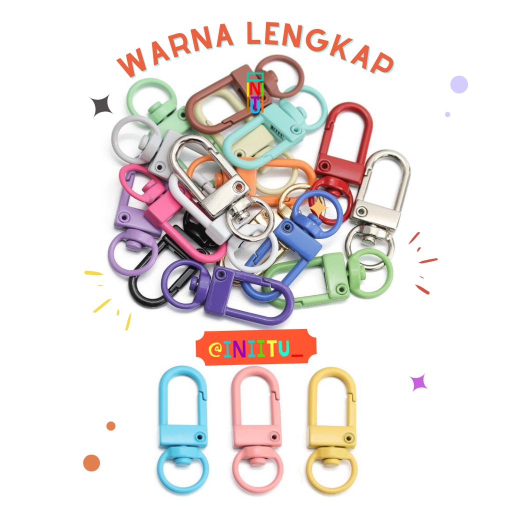 Jual [Colored Hook Clasp] Keychain Gantungan Kunci Candy Color Warna ...