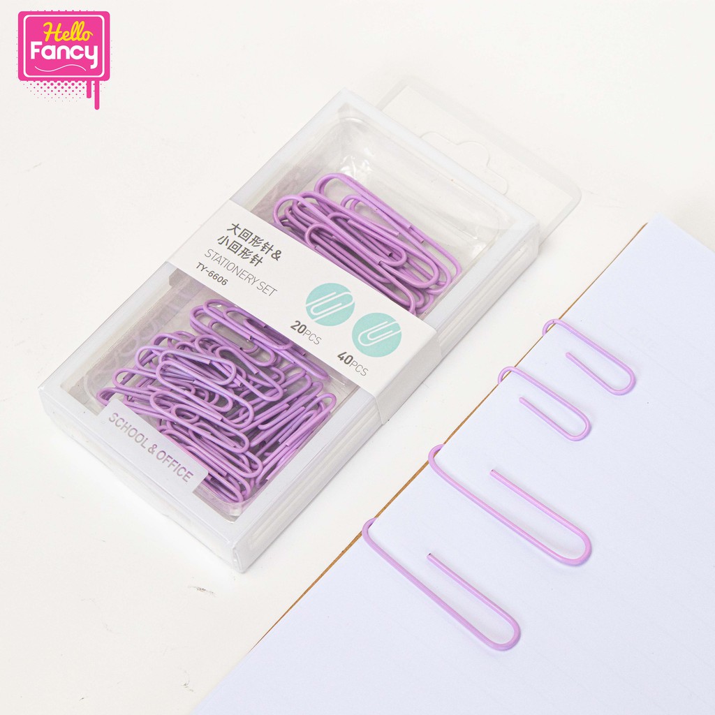 Jual Stationery Set Paper Clip Besar 20 Pcs Kecil 40 Pcs TY-6606 ...