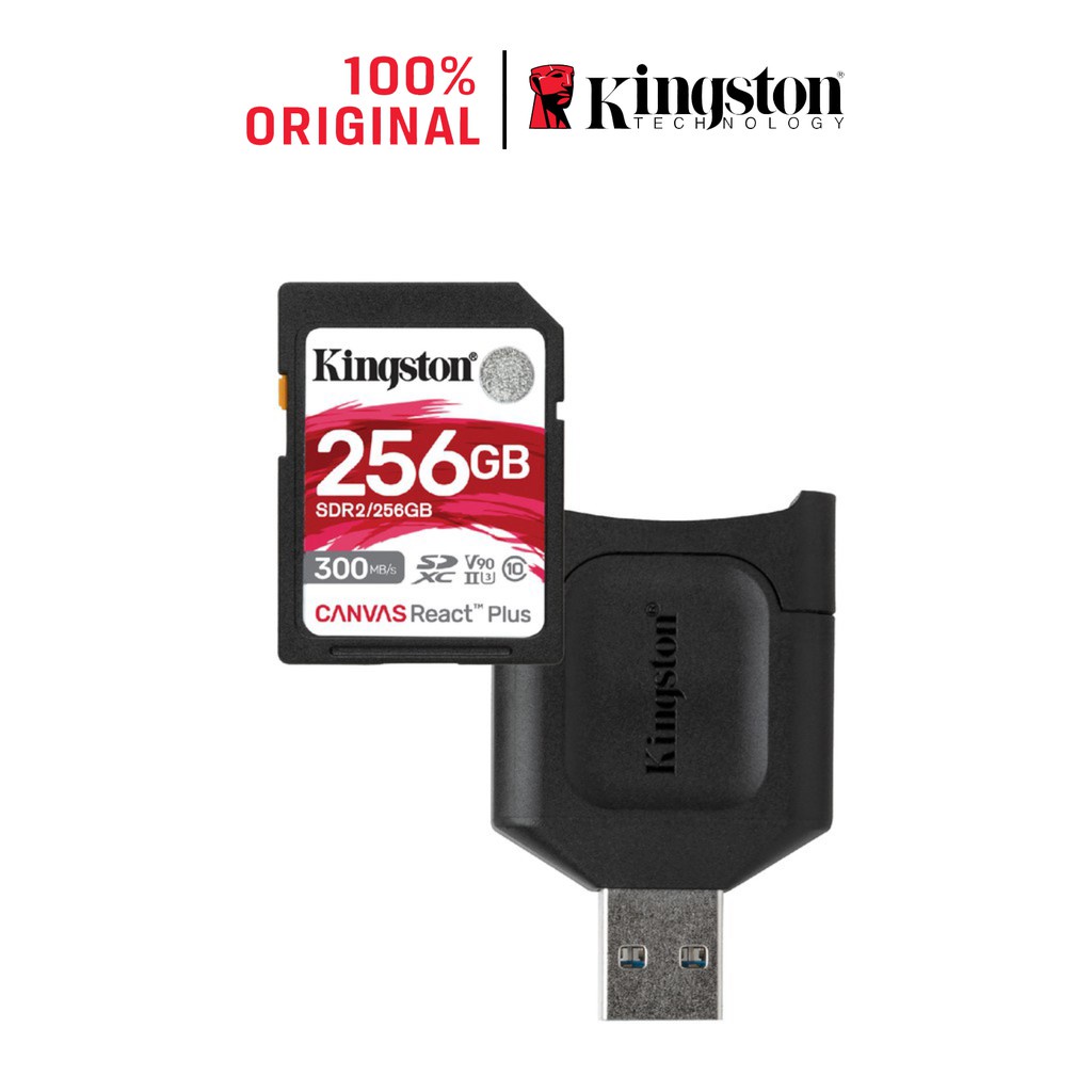 Jual Kingston Canvas React Plus V90 256GB 300mbs / 260mbs UHS II SD Memory Card for professional ...