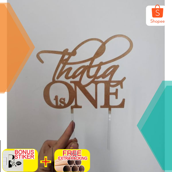Jual CAKE TOPPER ONE MONTH / TOPPER KUE ONE YEAR OLD BABY / HIASAN KUE ...