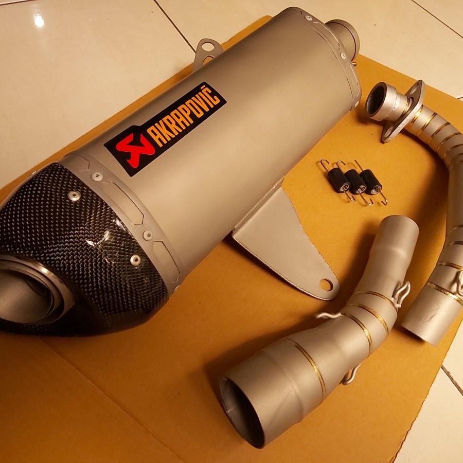 Jual KNALPOT XMAX 250 AKRAPOVIC TITANIUM SB UJUNG CARBON ASLI ...