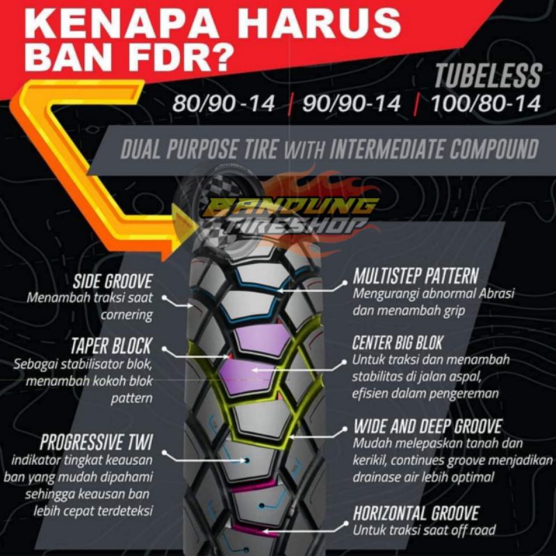 Jual FDR HOVER DUAL PURPOSE TUBELESS DEPAN BELAKANG PAKET SEPASANG BAN ...