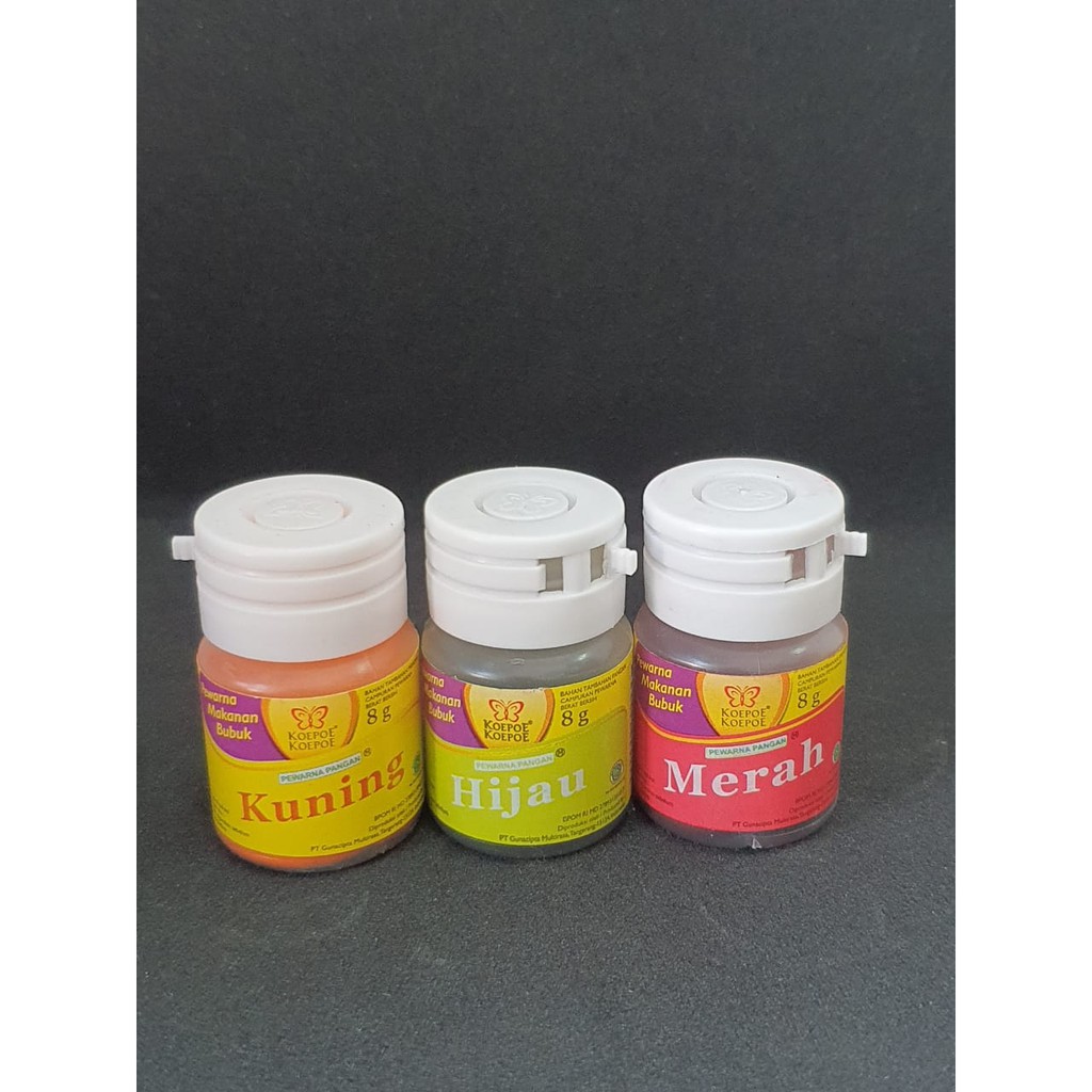 Jual KOEPOE PEWARNA BUBUK MERAH/KUNING/HIJAU 8GR | Shopee Indonesia