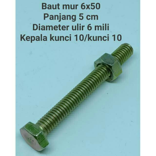 Jual Baut mur 6x50 mur baut 6x50 | Shopee Indonesia