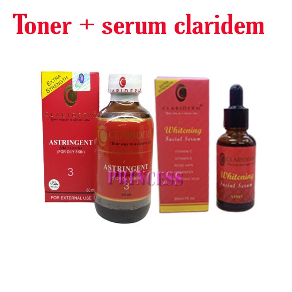 Jual TONER Clariderm Astringent Alkohol No 3 ORIGINAL Plus Serum ...
