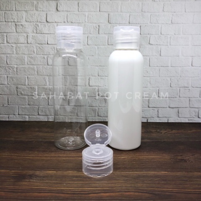 Jual BOTOL PLASTIK FLIPTOP 100ml BENING & PUTIH | Shopee Indonesia