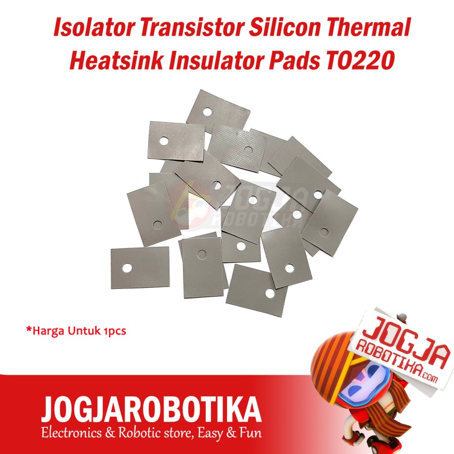 Jual Isolator Transistor Silicon Thermal Heatsink Insulator Pads TO220 ...