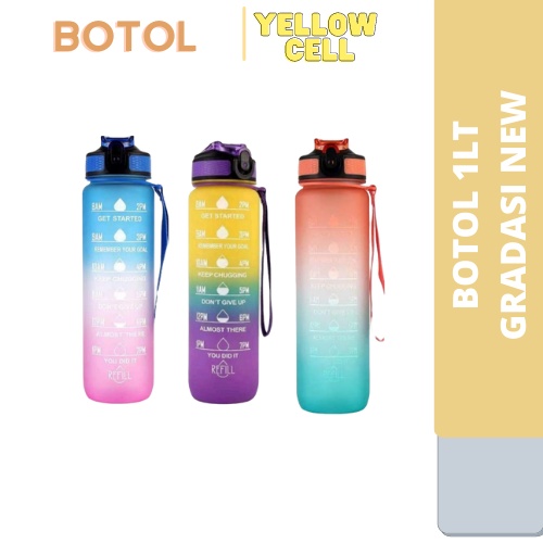 Jual BOTOL 1LT NEW GRADASI BOTOL MINUM VIRAL BOTOL MINUM KOREA BOTOL ...