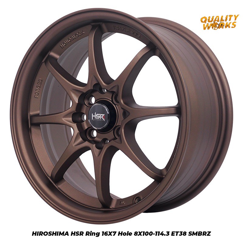 Jual velg ce28 ring 16 lebar 7 hole pcd 4x100 4x114,3 bronze R16 hsr hiroshima fc | Shopee Indonesia