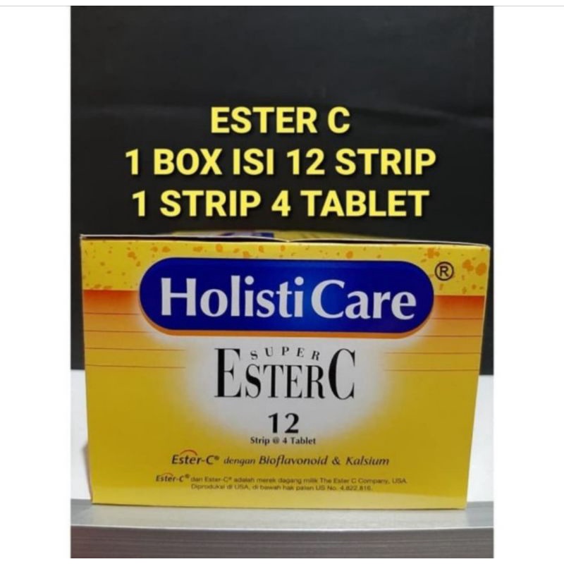 Jual Ester C Holisticare per BOX @ 12 strip (48 Tablet) | Shopee Indonesia
