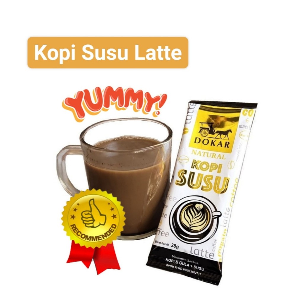Jual Kopi Susu Latte 28gr DOKAR White Coffee (Kopi Asli & gula + Susu ...