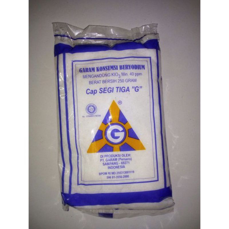 Jual Garam halus Cap Segitiga G kemasan 200gr Harga murah | Shopee ...