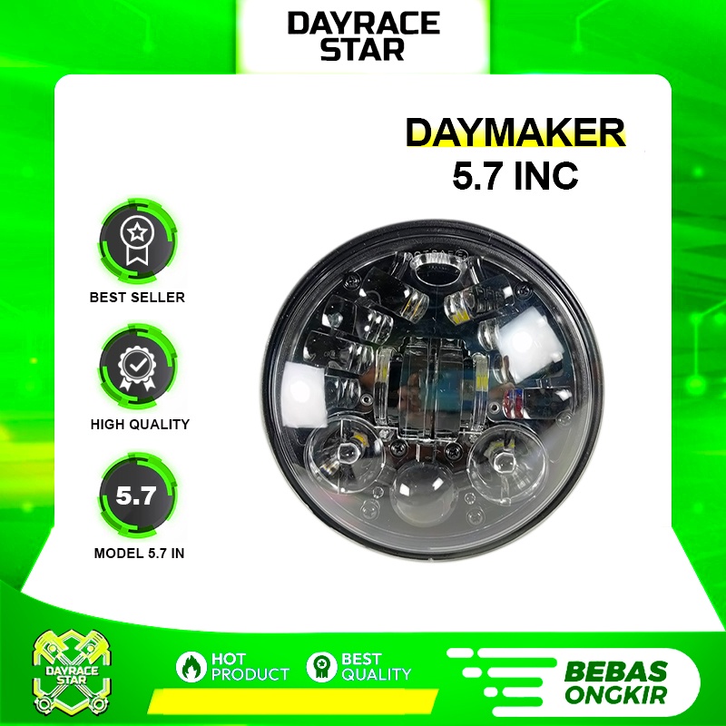 Jual Lampu Depan Daymaker 16 Led 5 75 Inch Set Sein Senja Putih Dan Biru 75 Watt | Shopee Indonesia